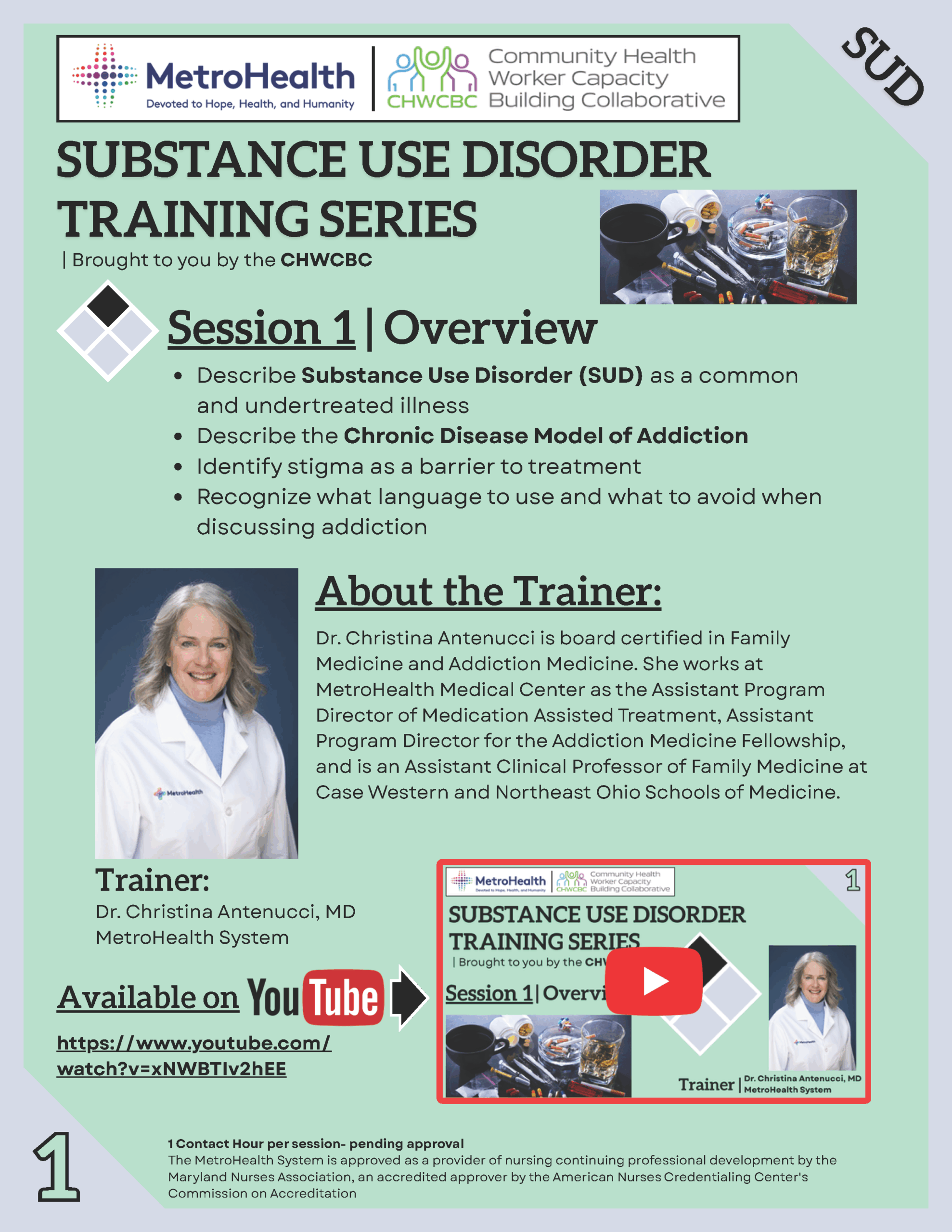 Substance Use Disorder (SUD) Series- Session 1 Overview – Center for ...