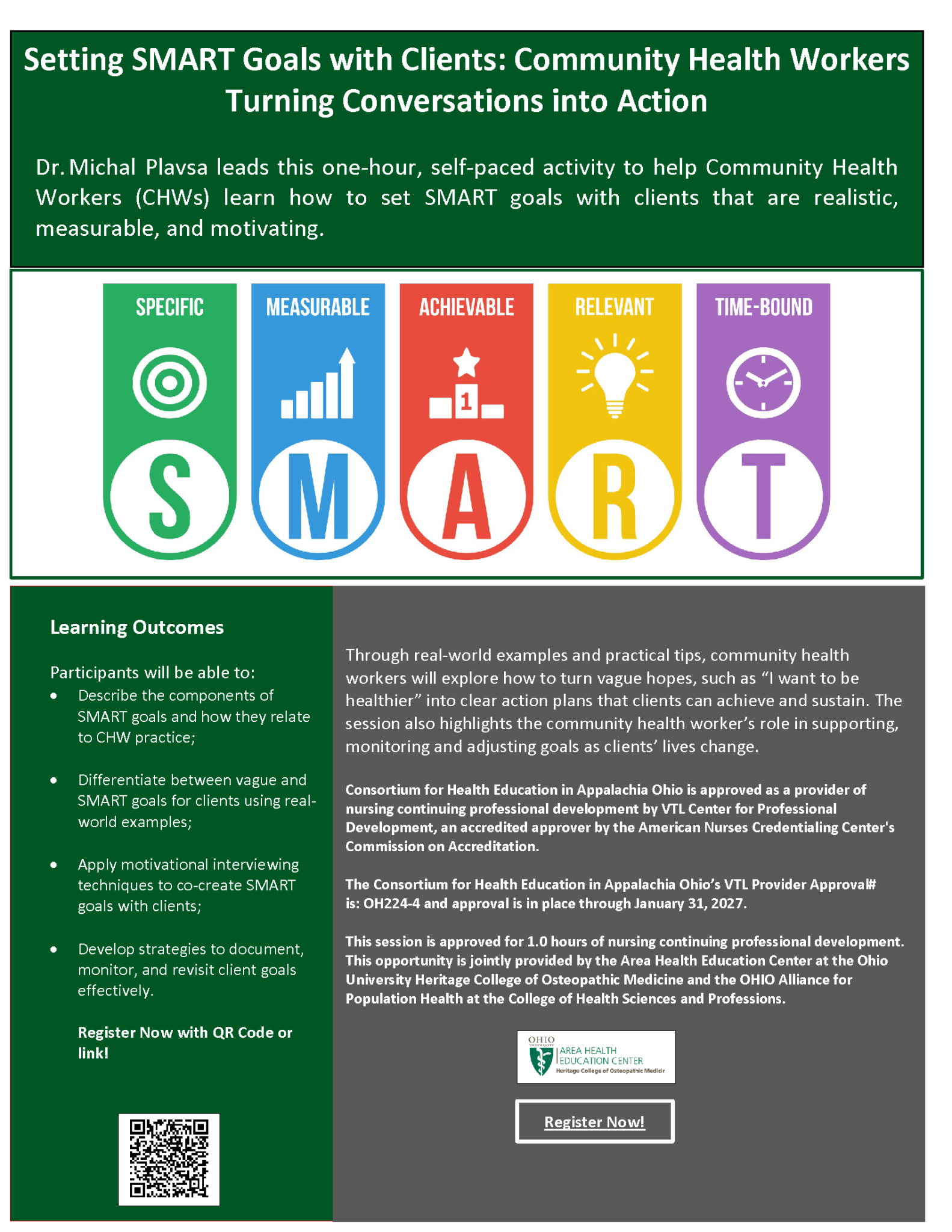 Setting SMART Goals with Clients: Community Health Workers Turning Conversations into Action ...